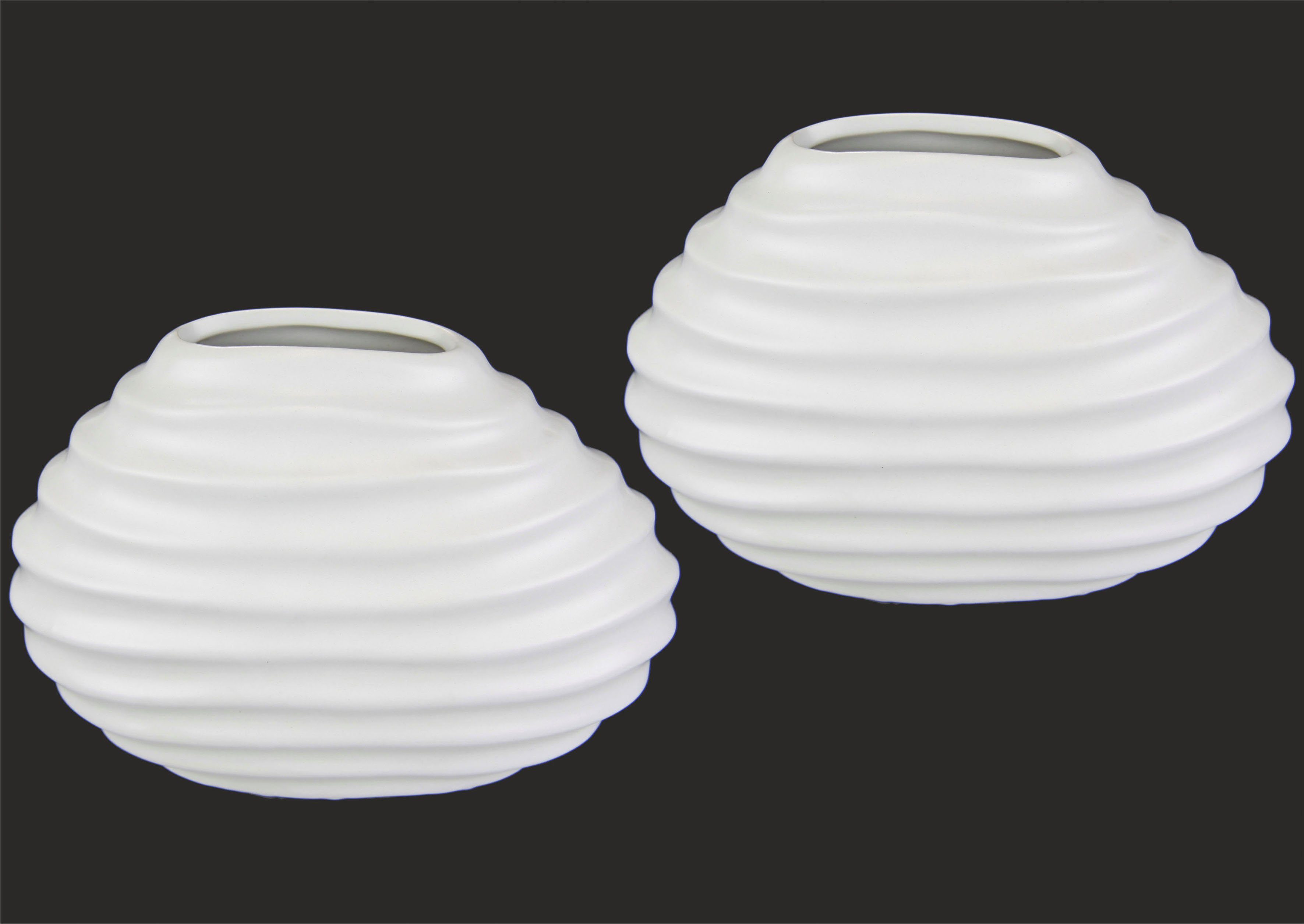 Igea Dekovase Keramik Vase 2er Set Kleine Vase Weiß Modern Keramik
