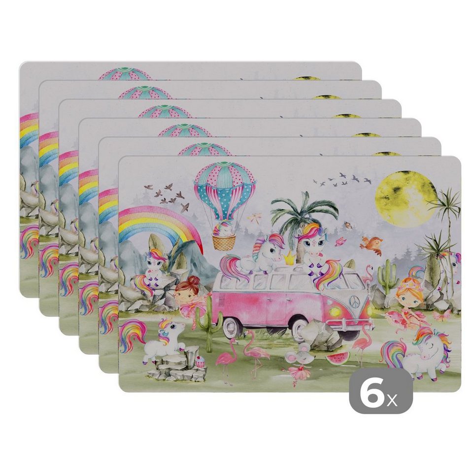 Platzset Einhorn Regenbogen Kinder Mädchen Auto Muchowow 8