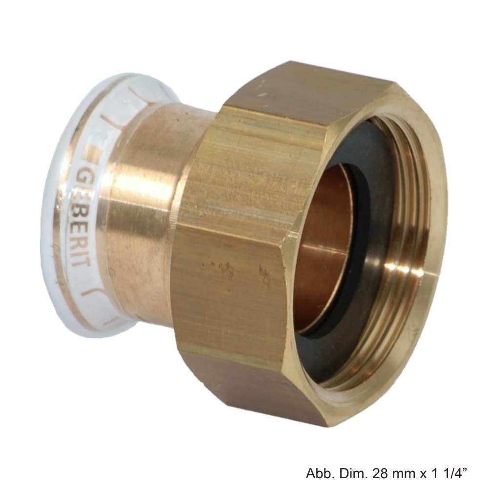 GEBERIT Wasserrohr Geberit Mapress Rotguss Anschlussverschraubung, flachdichtend, 35mm x