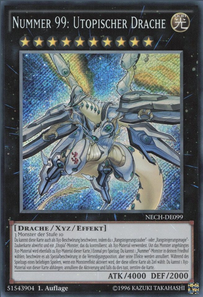 Recollectibles Sammelkarte Yugioh Karte Nummer 99 Utopischer Drache
