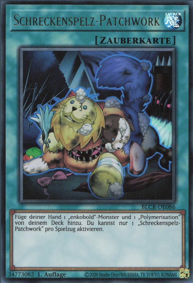 Recollectibles Sammelkarte Yugioh Karte Schreckenspelz Patchwork