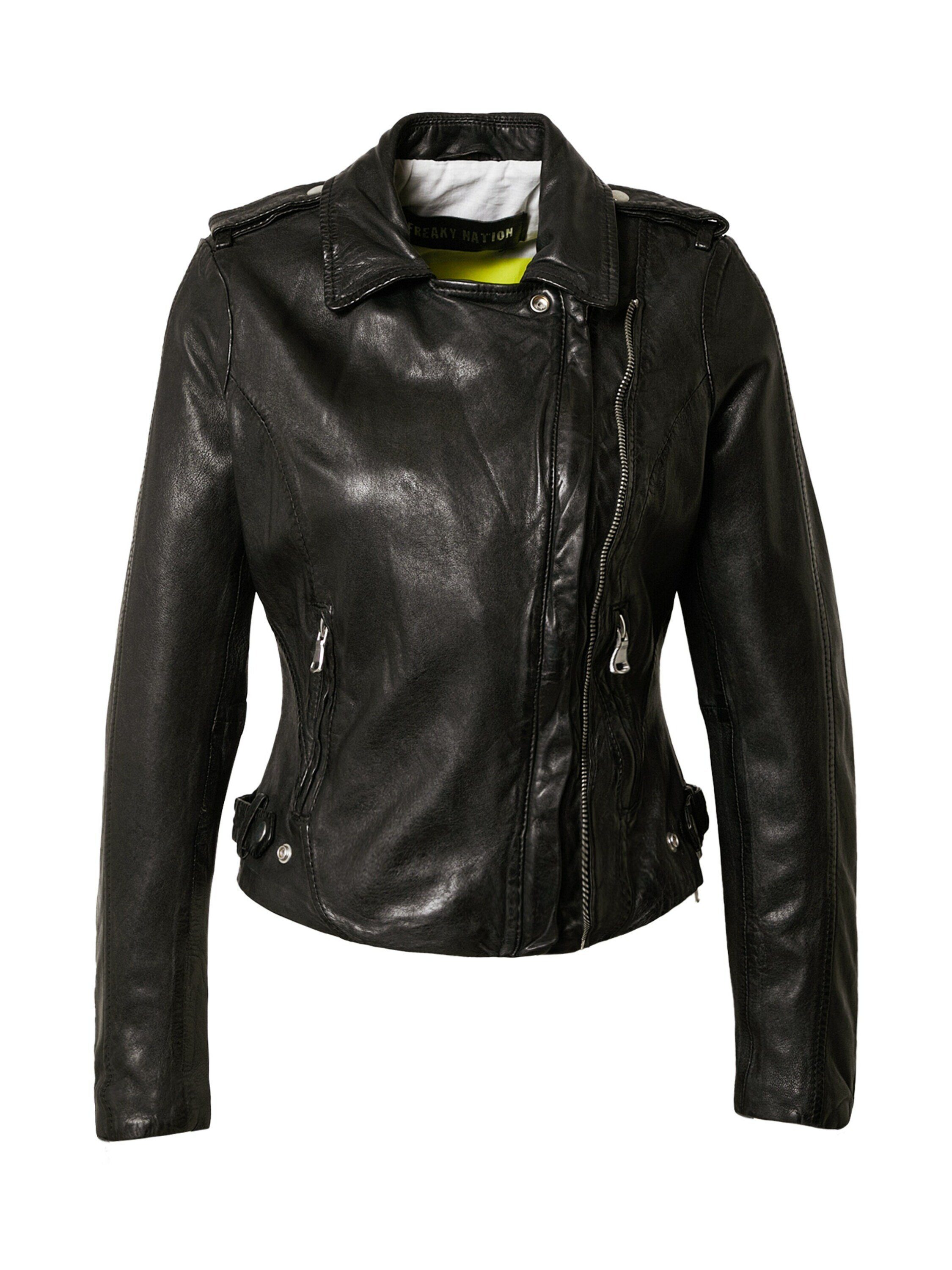 Freaky Nation Lederjacke New Luck (1-St), Seitliche Reißverschlusstaschen