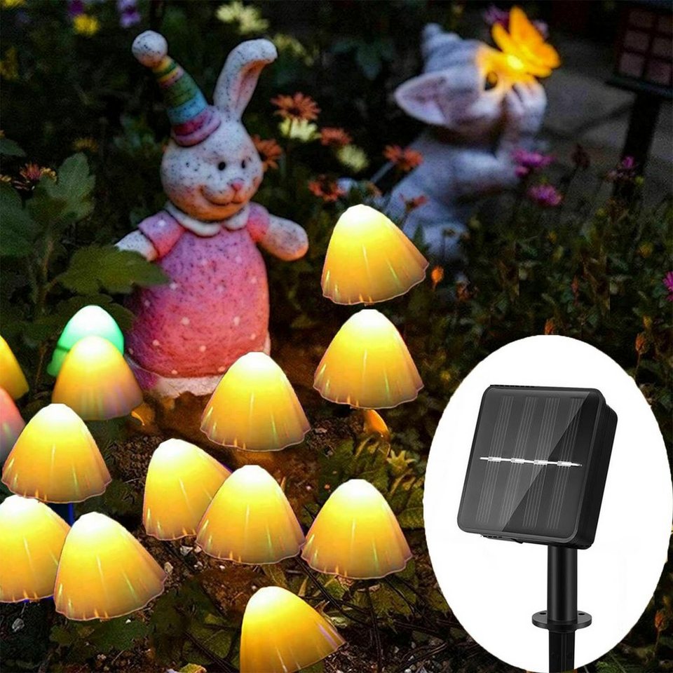 Oyajia Led Solarleuchte Solarlampe Pilzlampe Lichterkette 8modi