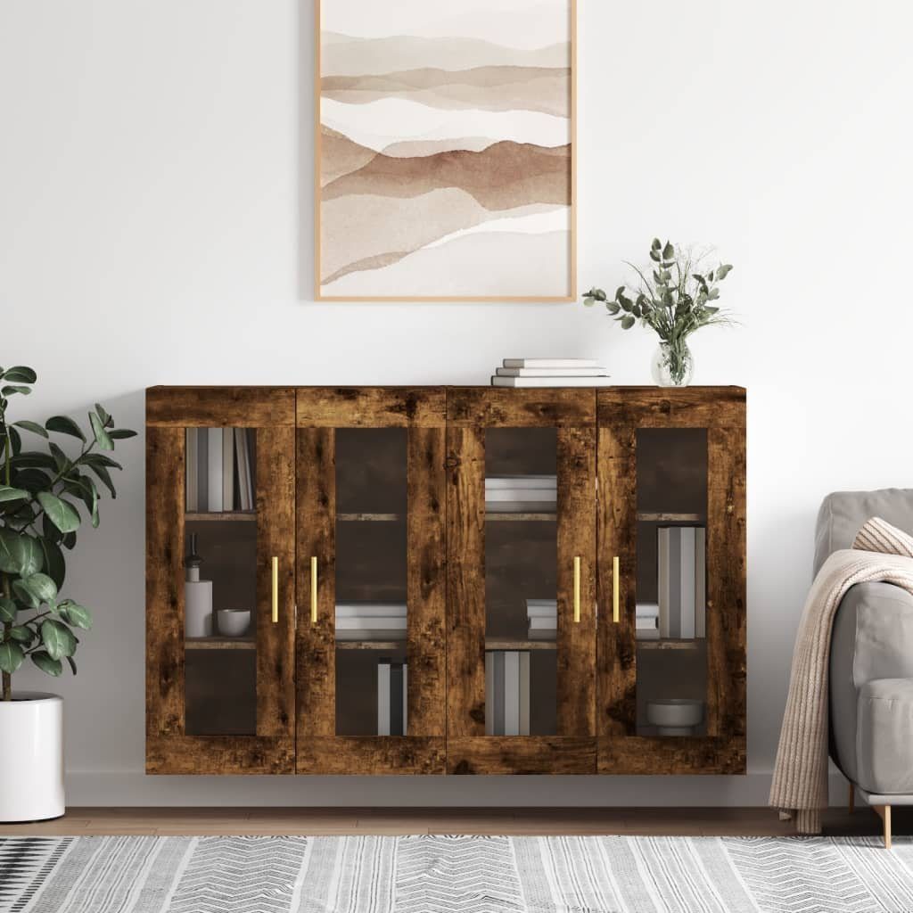 Vidaxl Sideboard Wandschränke 2 Stk Räuchereiche Holzwerkstoff 2 St