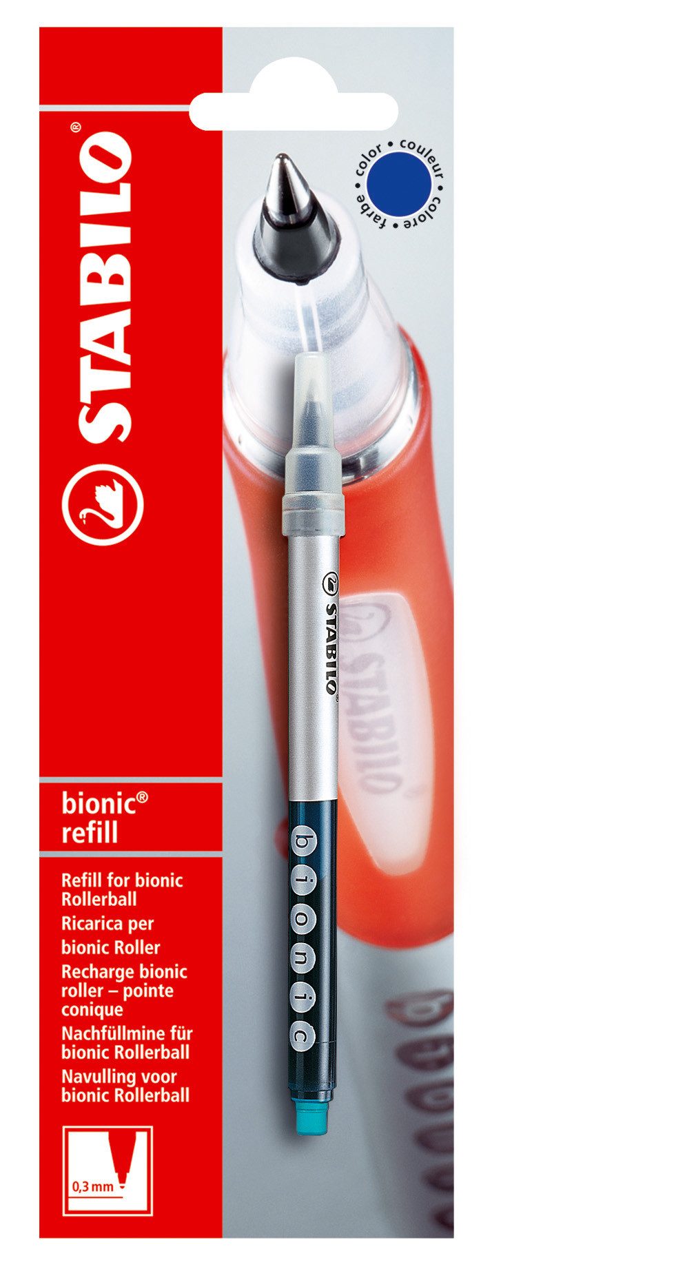 STABILO Tintenroller Stabilo Rollerball Refill bionic blau blist