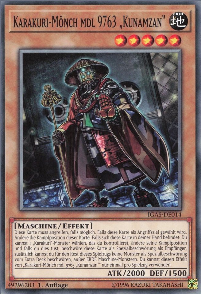 Recollectibles Sammelkarte Yugioh Karte Karakuri Mönch Mdl 9763