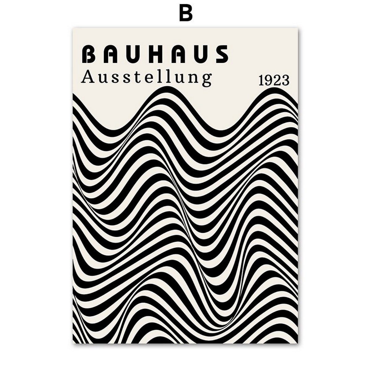 TPFLiving Kunstdruck »OHNE RAHMEN«, Motiv B, Poster Leinwand - Wandbild / Bauhaus - Geometrische ...