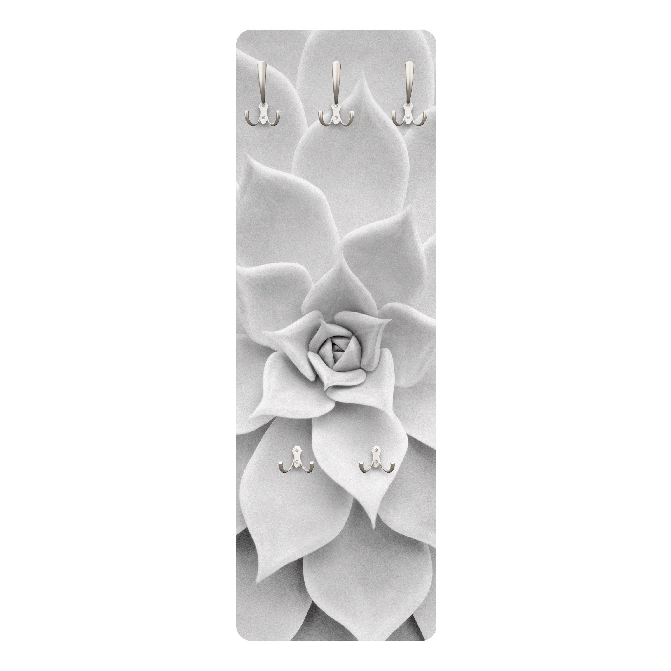 Bilderdepot24 Garderobenpaneel Schwarz Weiß Blumen Floral Botanik