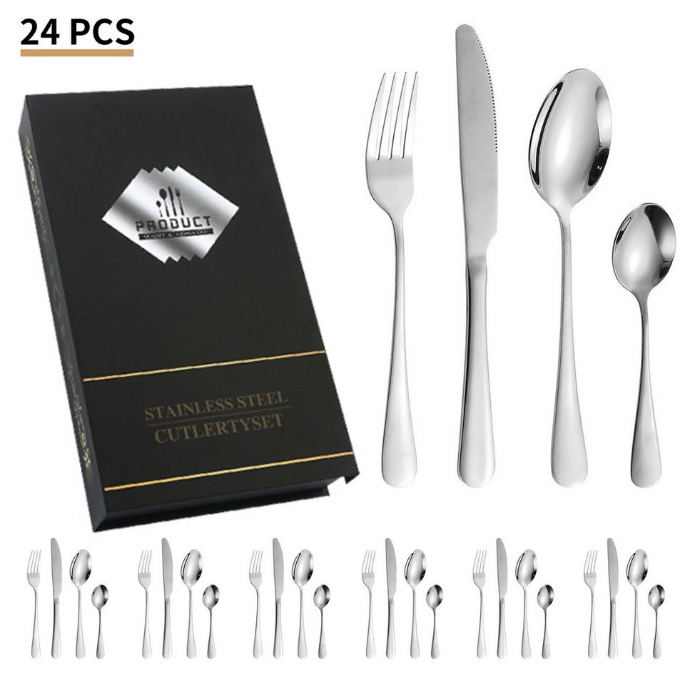 Braidol Besteck Set Besteck Set Besteckset 24 Tlg Edelstahl Essbesteck