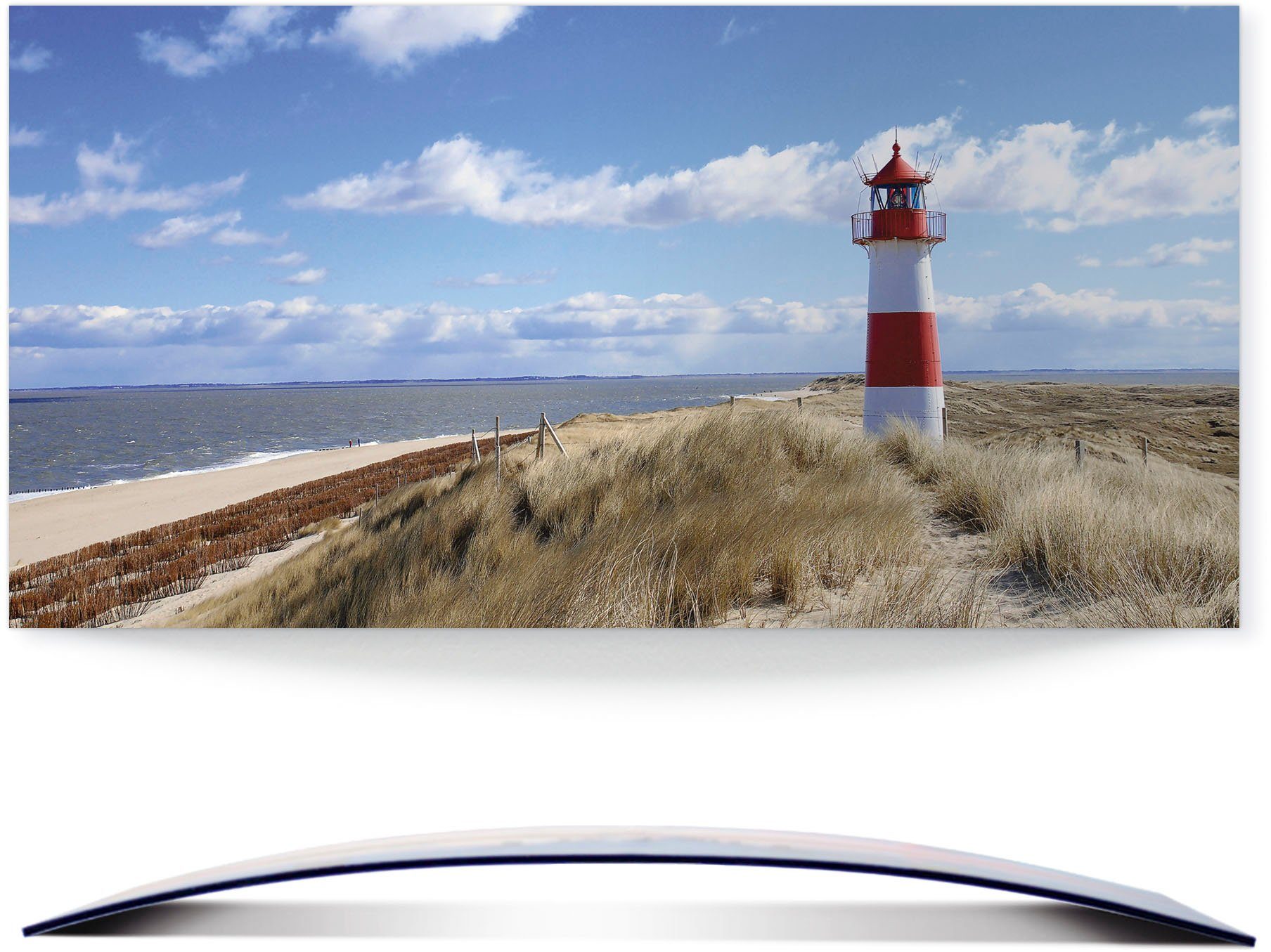 Artland Wandbild Leuchtturm Sylt, Gebäude (1 St), 3D Optik gebogen