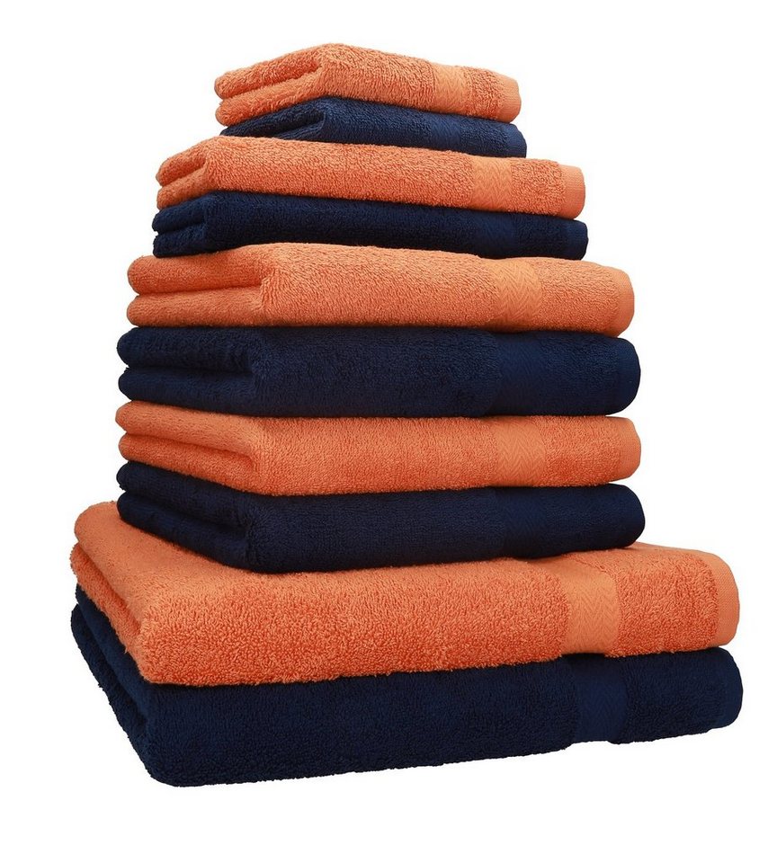 Betz Handtuch Set 10 Tlg Handtücher Set Classic Farbe Orange Und