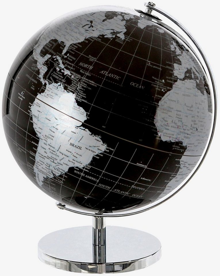 Casablanca By Gilde Dekoobjekt Globus World Schwarzsilberfarben 1