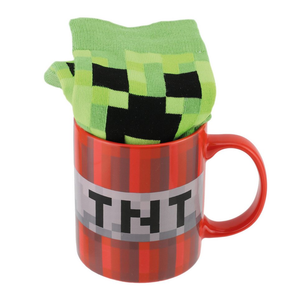 Paladone Tasse Minecraft Tnt Kaffeebecher Mit Creeper Socken