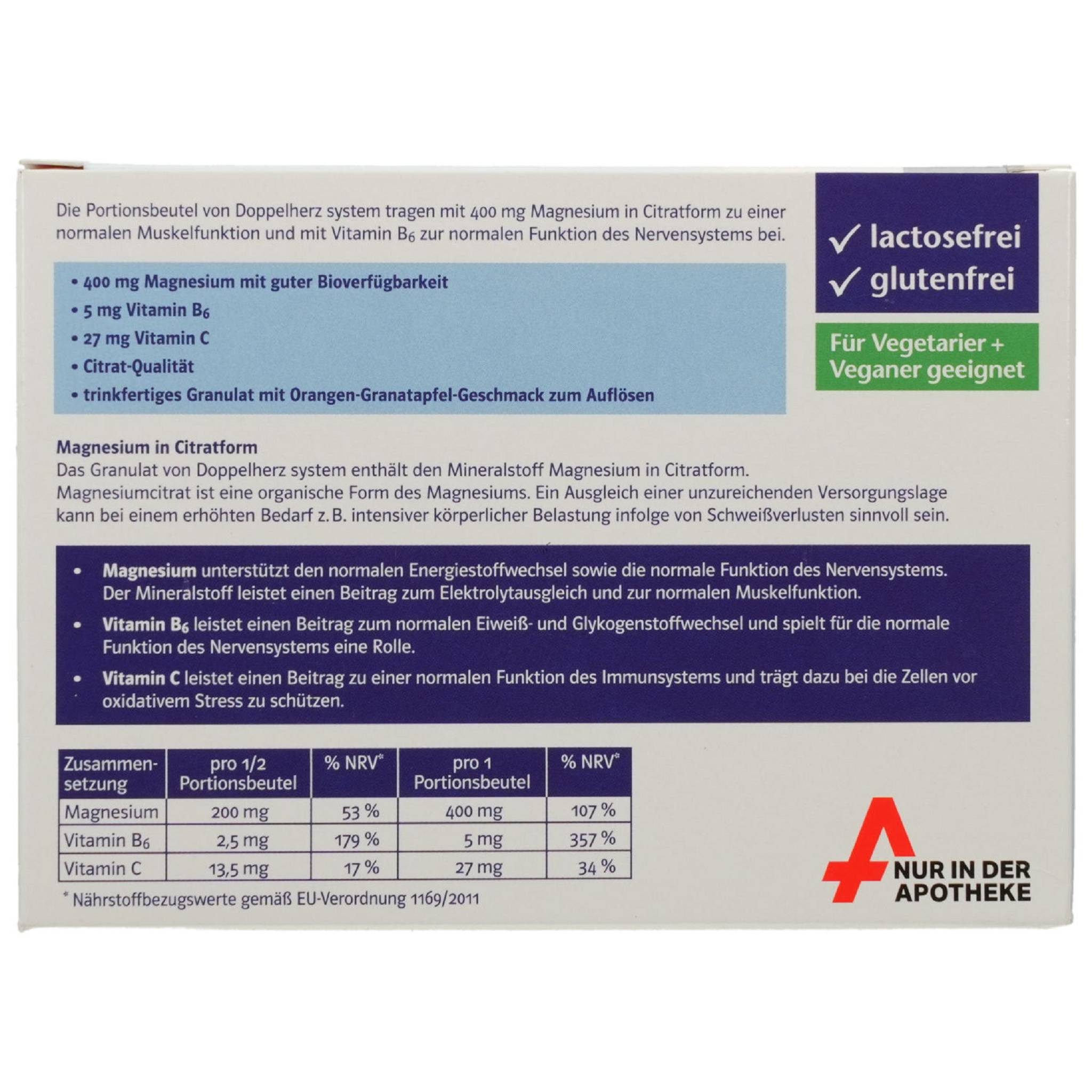 Queisser Pharma GmbH & Co. KG DOPPELHERZ Magnesium 400 Citrat system ...