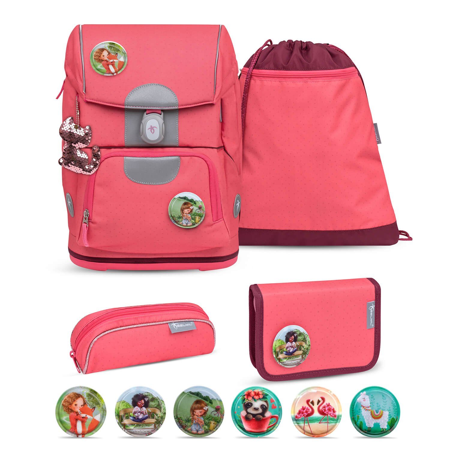 Belmil Rucksack Rucksack Motion ergonomisches Schulranzen Set 5-teilig ...