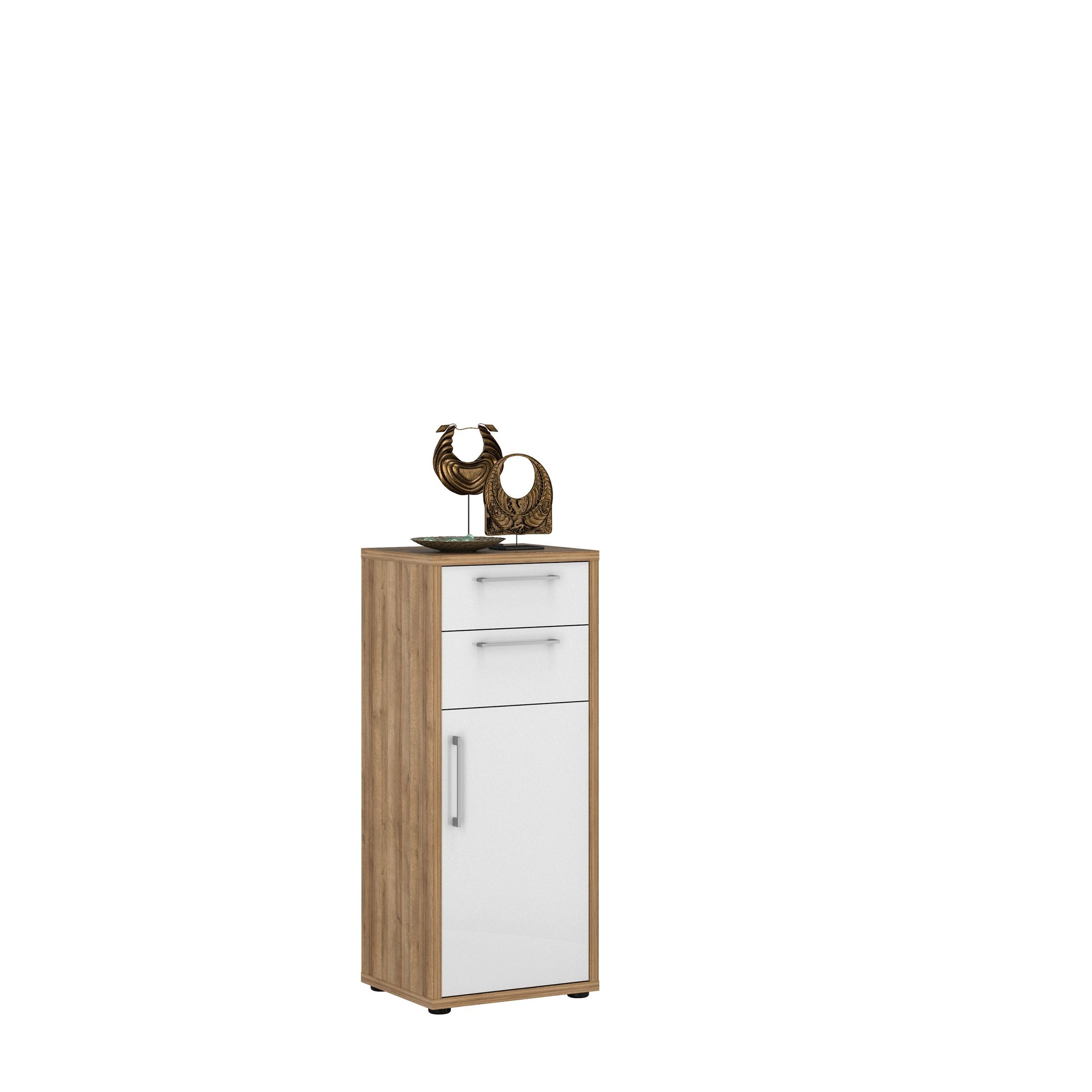 Möbelando Aktenregal 1392 Hxt 113x40 Cm In Riviera Eiche Weiß