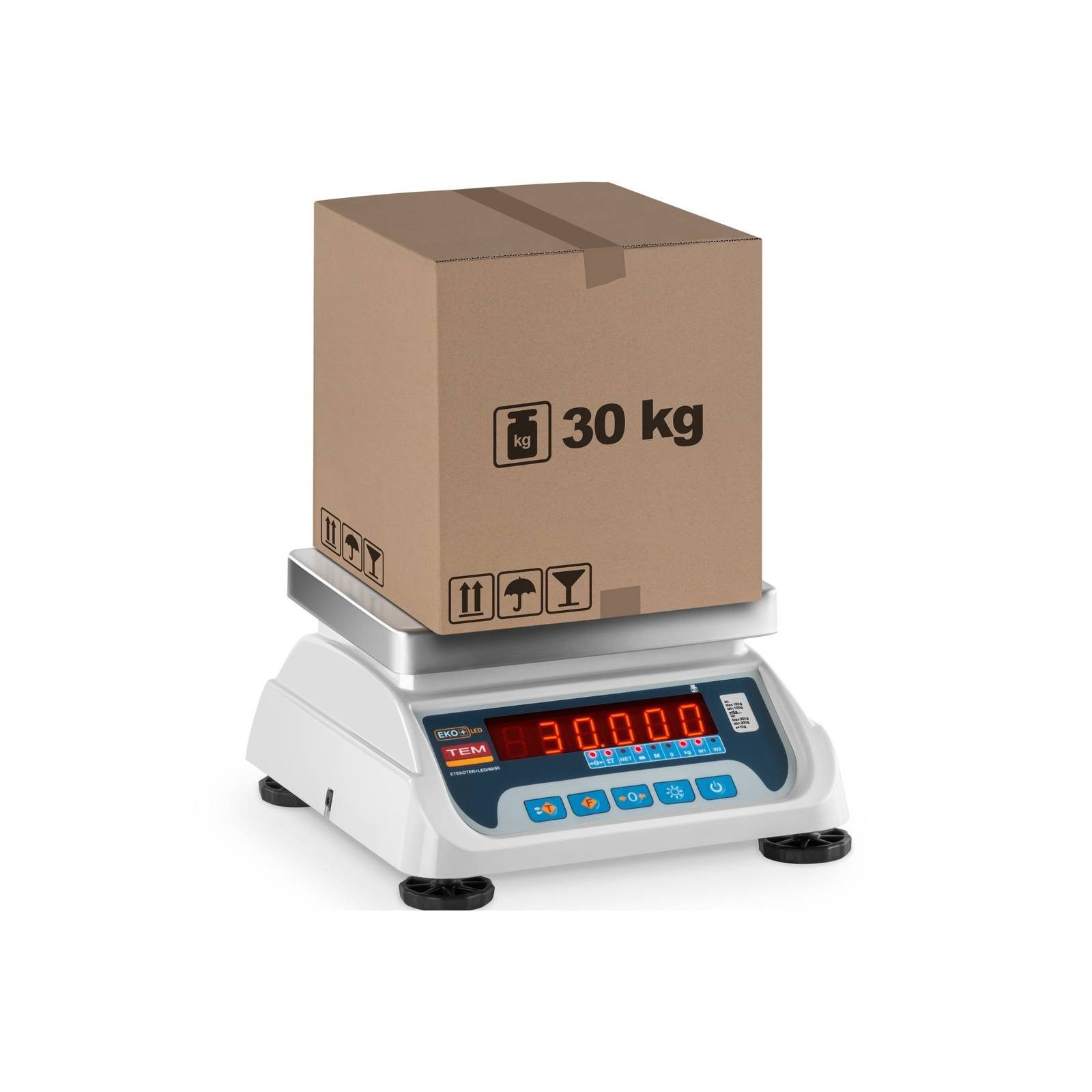 TEM Präzisionswaage Profi Tischwaage Ladenwaage Kontrollwaage 30 kg/10 g 15 kg/5 g LED