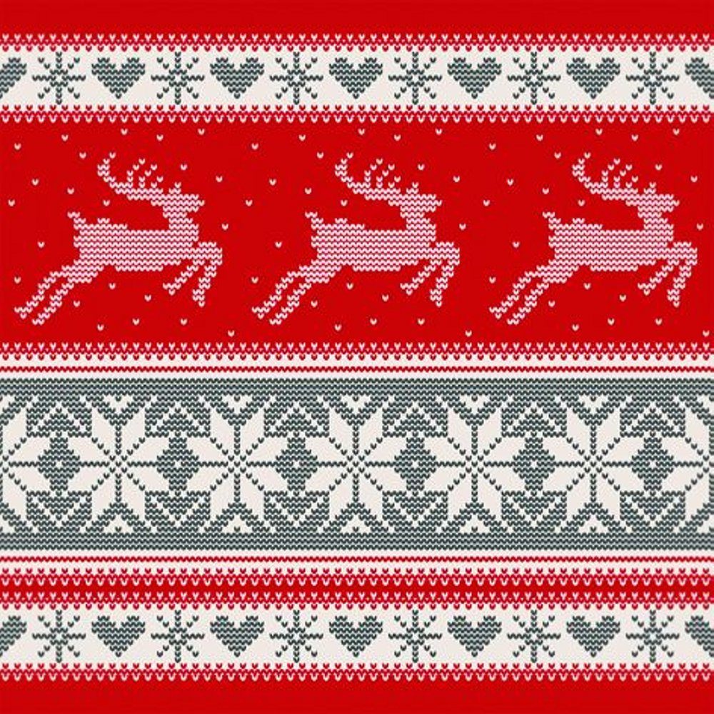 Linoows Papierserviette 20 Servietten Weihnachten Strickmuster Mit