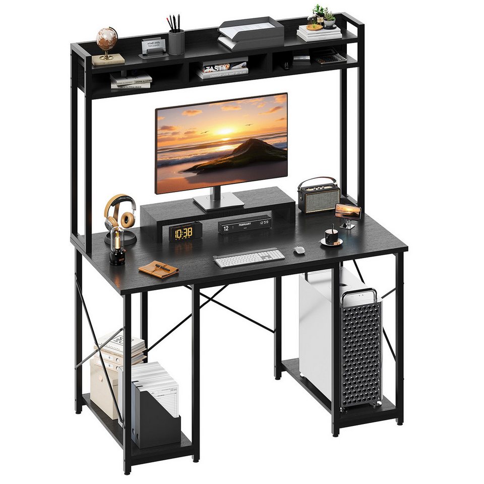 HOMALL Schreibtisch Gamingtisch, Computertisch mit LEDs und Haken ... HOMALL Schreibtisch Gamingtisch, Computertisch mit LEDs und Haken ...