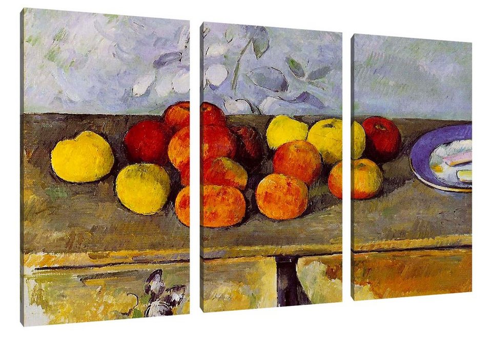 Pixxprint Leinwandbild Paul Cézanne Stillleben Mit Äpfeln Und Gebäck