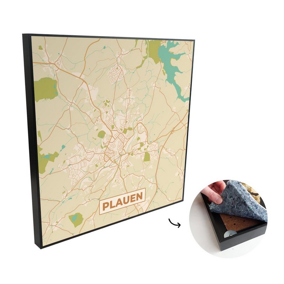 Muchowow Akustikplatte Karte Plauen Vintage Stadtplan 1 St