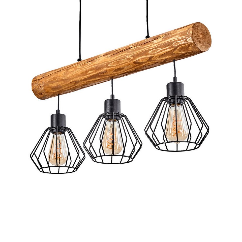 Hofstein Pendelleuchte Moderne Hängelampe Aus Metallholz In Schwarz