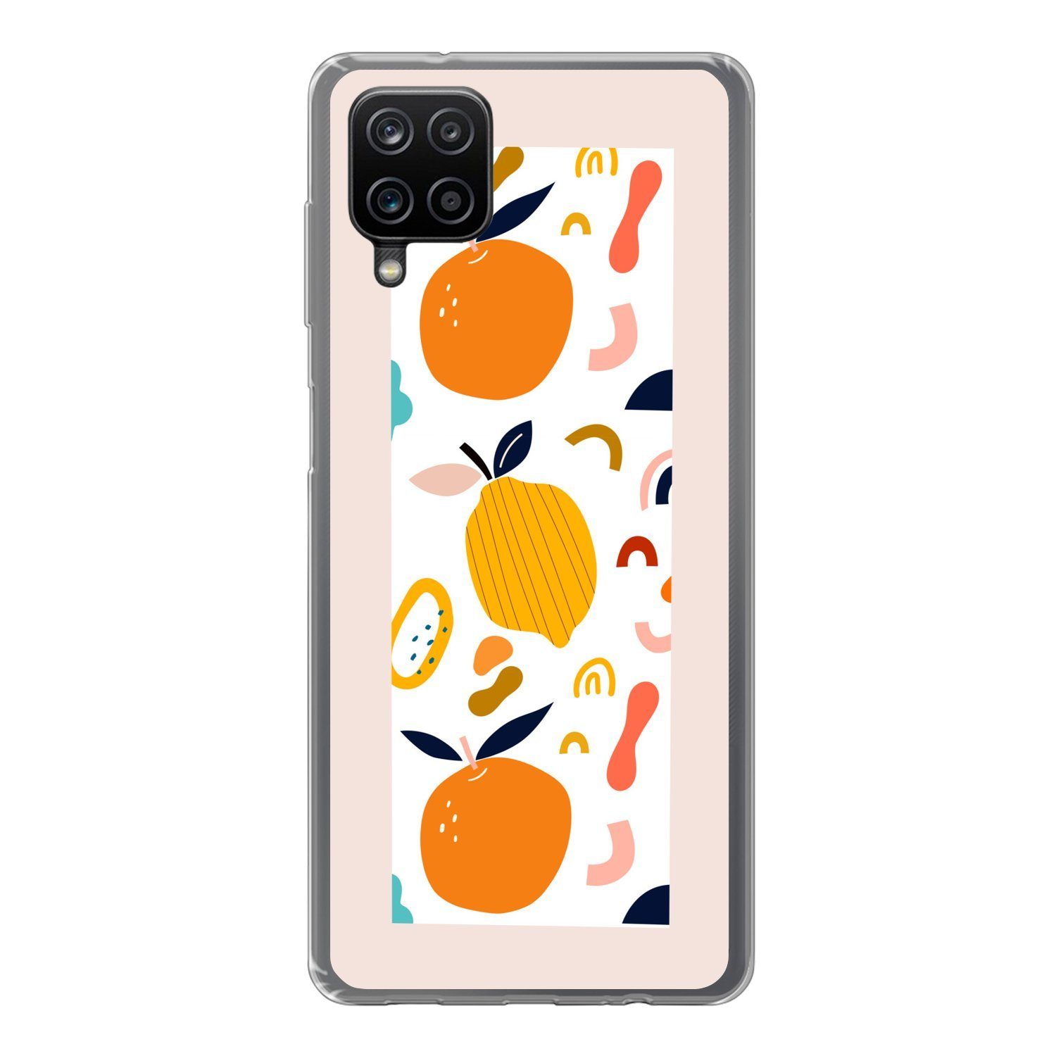 MuchoWow Handyhülle Obst - Orange - Pastell - Rosa, Handyhülle Samsung Galaxy A12, Smartphone ...