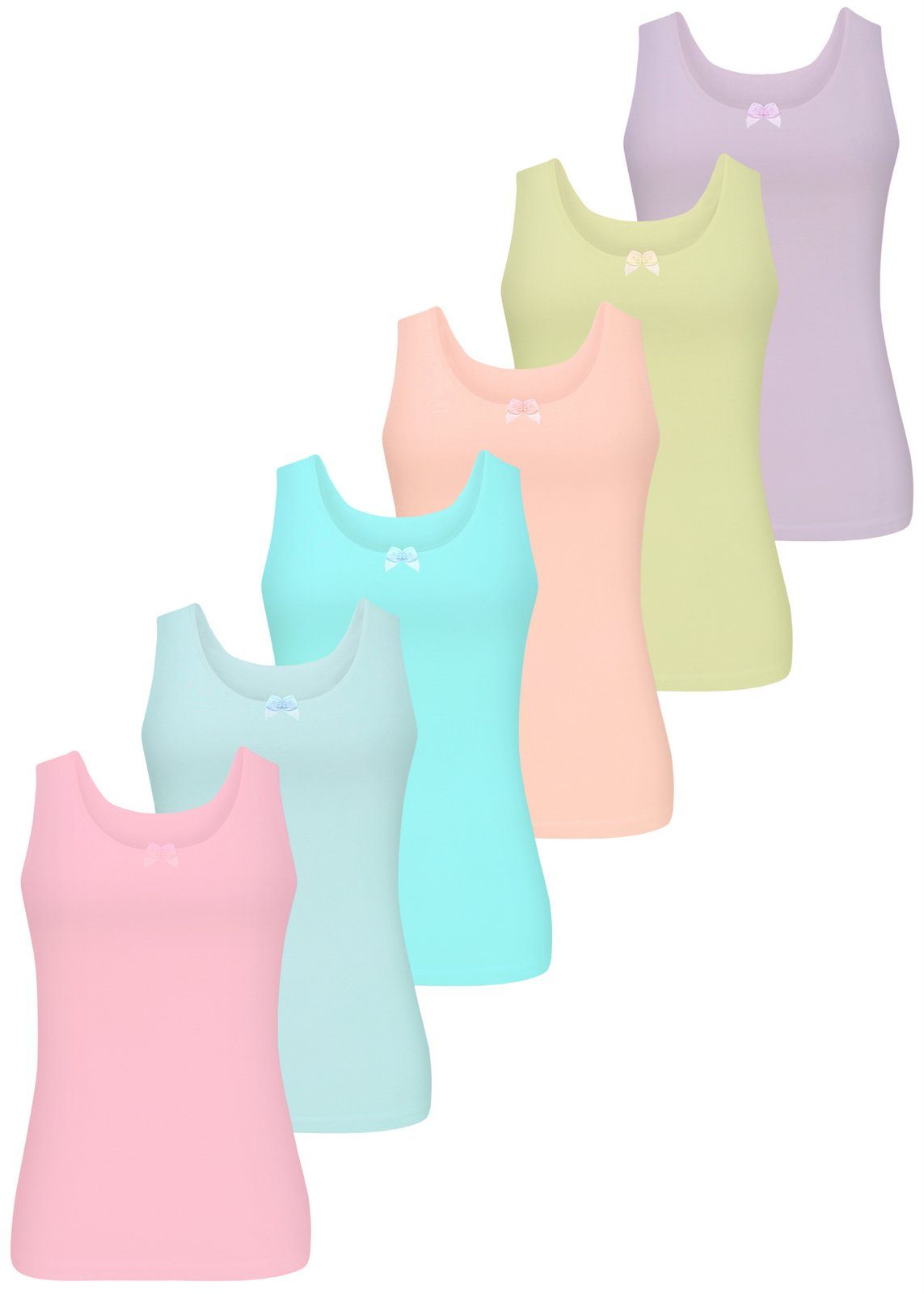 Loreza Unterhemd 6 Mädchen Unterhemden Aus Baumwolle Basics 92 170 Set
