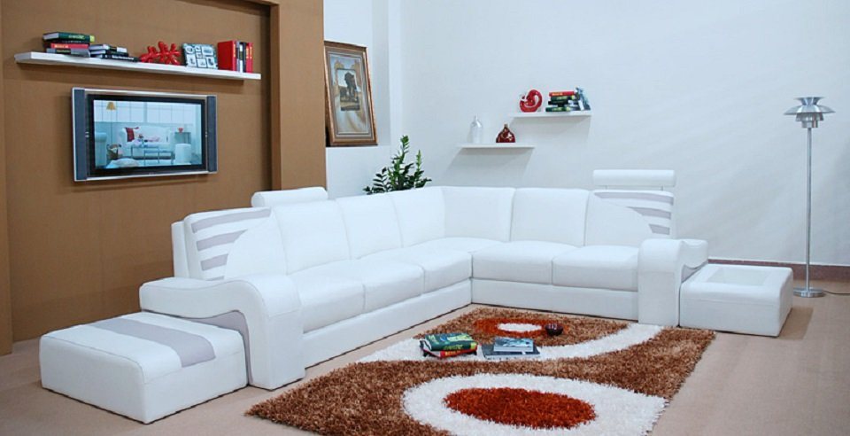 Jvmoebel Ecksofa Moderne Sofa L Form Polster Sitz Ecke Couch Hocker