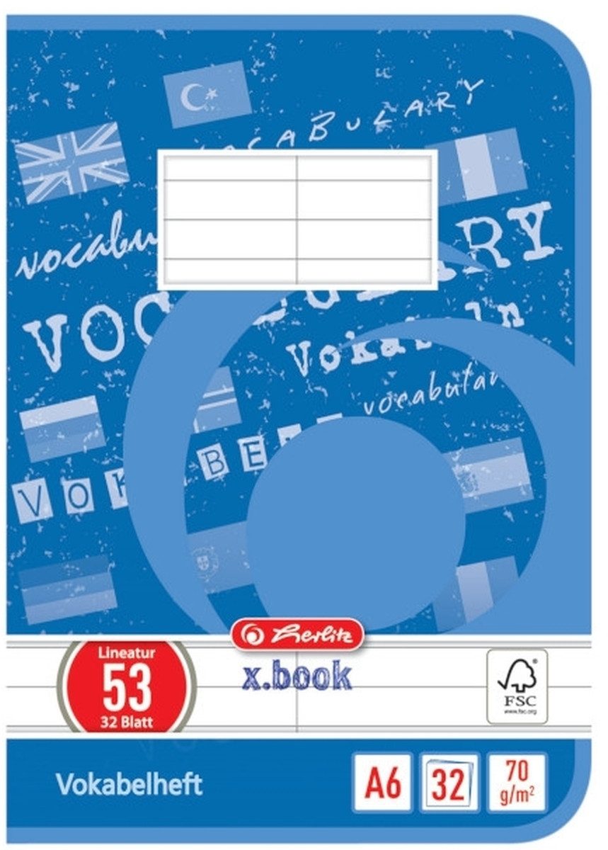 KOH-I-NOOR Vokabelheft HLZ Vokabelheft A6 32 Blatt Lineatur 53 liniertt ...