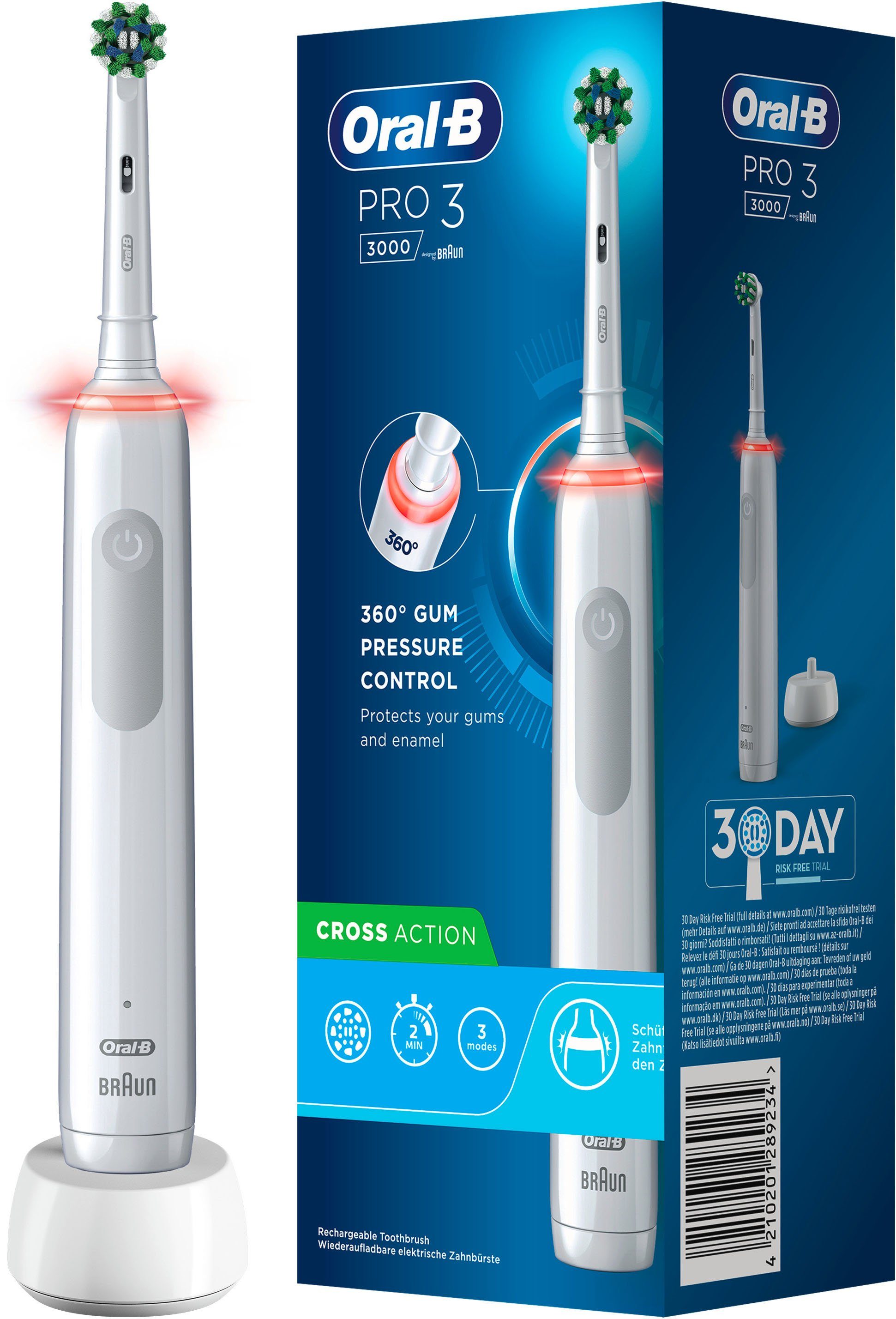 Oral B Elektrische Zahnbürste Pro 3 3000 Cross Action Blau