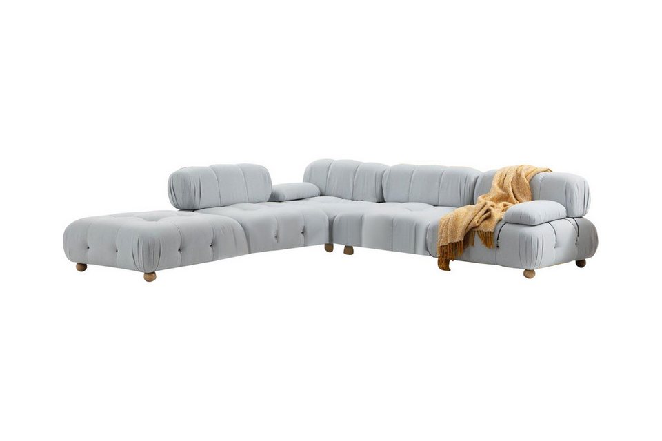 Jvmoebel Ecksofa Ecksofa Sofa Stoff Wohnzimmer Sofas Eck Grau Modern