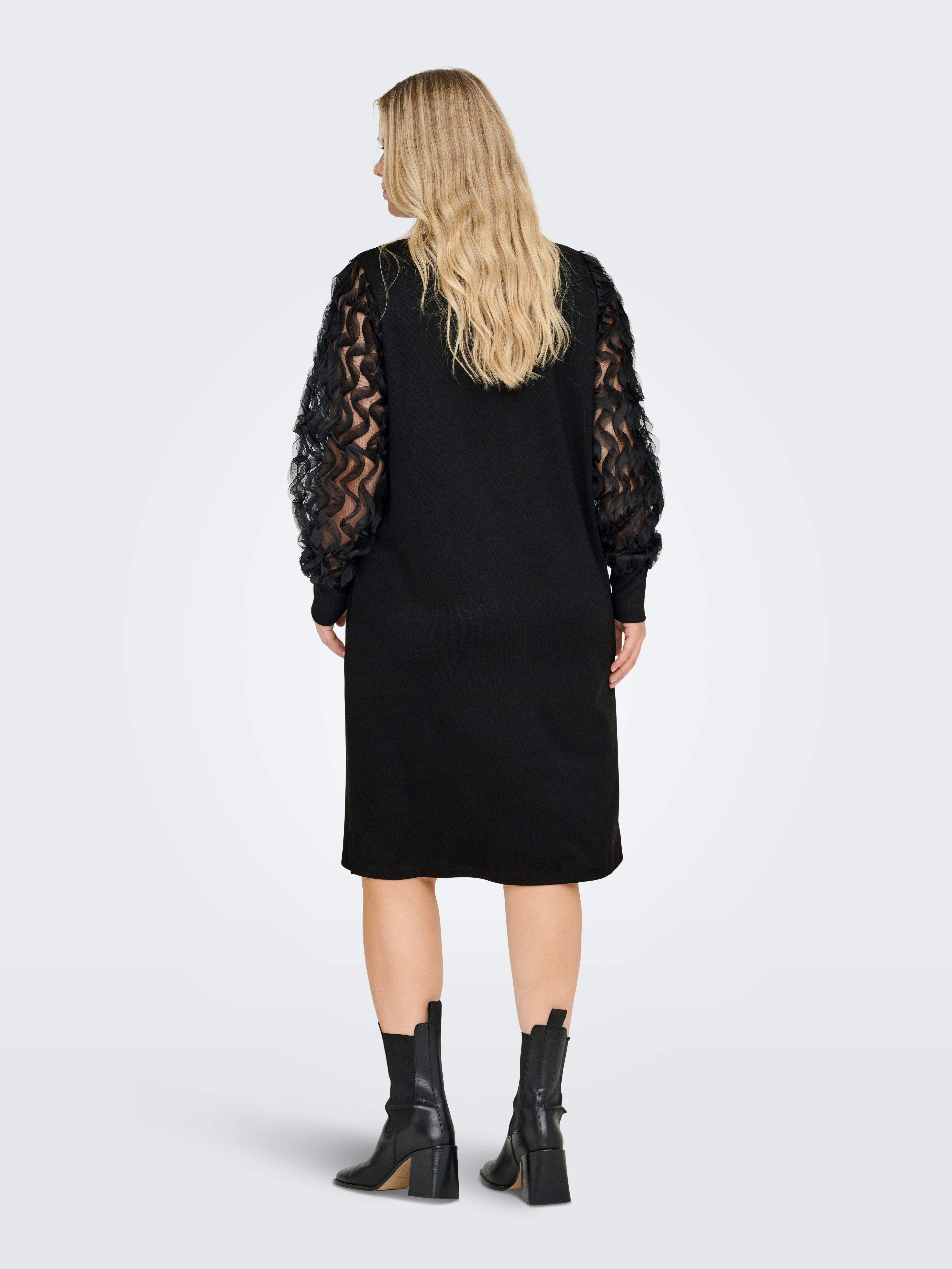 ONLY CARMAKOMA Minikleid CARAMIRA L/S O-NECK ABK DRESS JRS Partykleid
