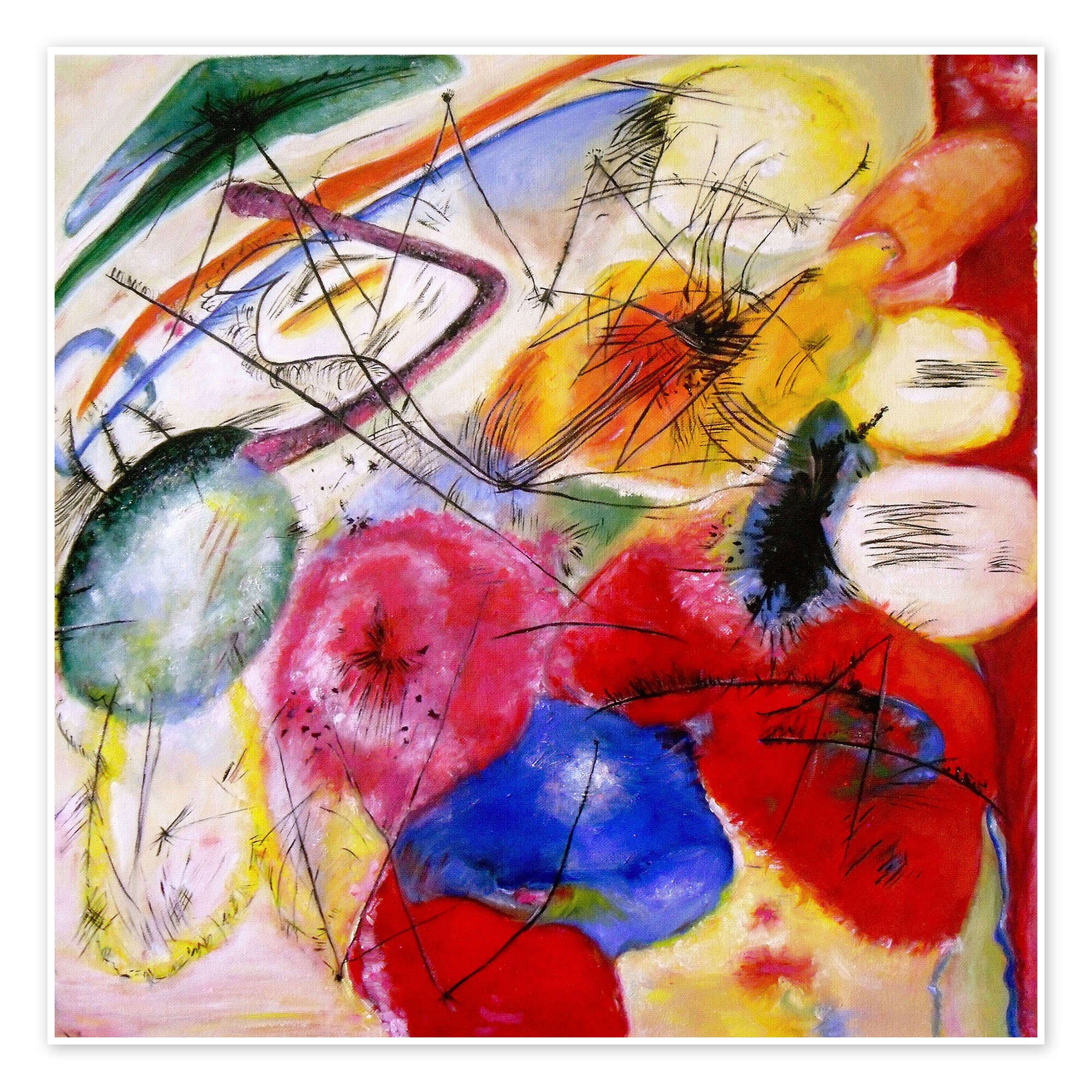 Posterlounge Poster Wassily Kandinsky Schwarze Linien Arztpraxis Malerei