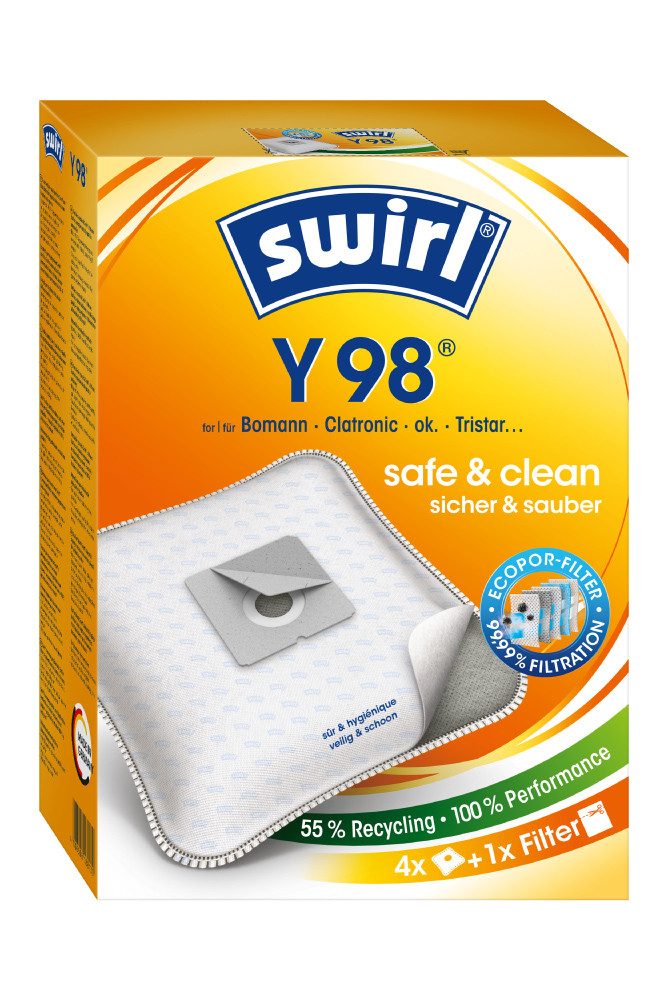 Swirl Staubsaugerbeutel Swirl Y98 Y 98, passend für Clatronic Severin Staubsauger, inkl. 1 ...