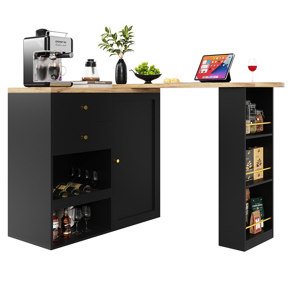 Sweiko Bartisch Bartisch 360° Drehbare Drehbar Sideboard Buffet