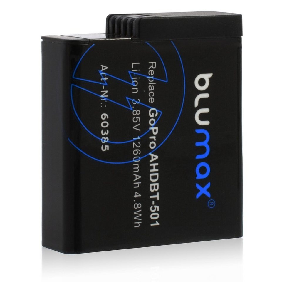 Blumax Akku passend für AHDBT-501 GoPro 5 / 6 / 7 1260mAh Kamera-Akku Blumax Akku passend für AHDBT-501 GoPro 5 / 6 / 7 1260mAh Kamera-Akku