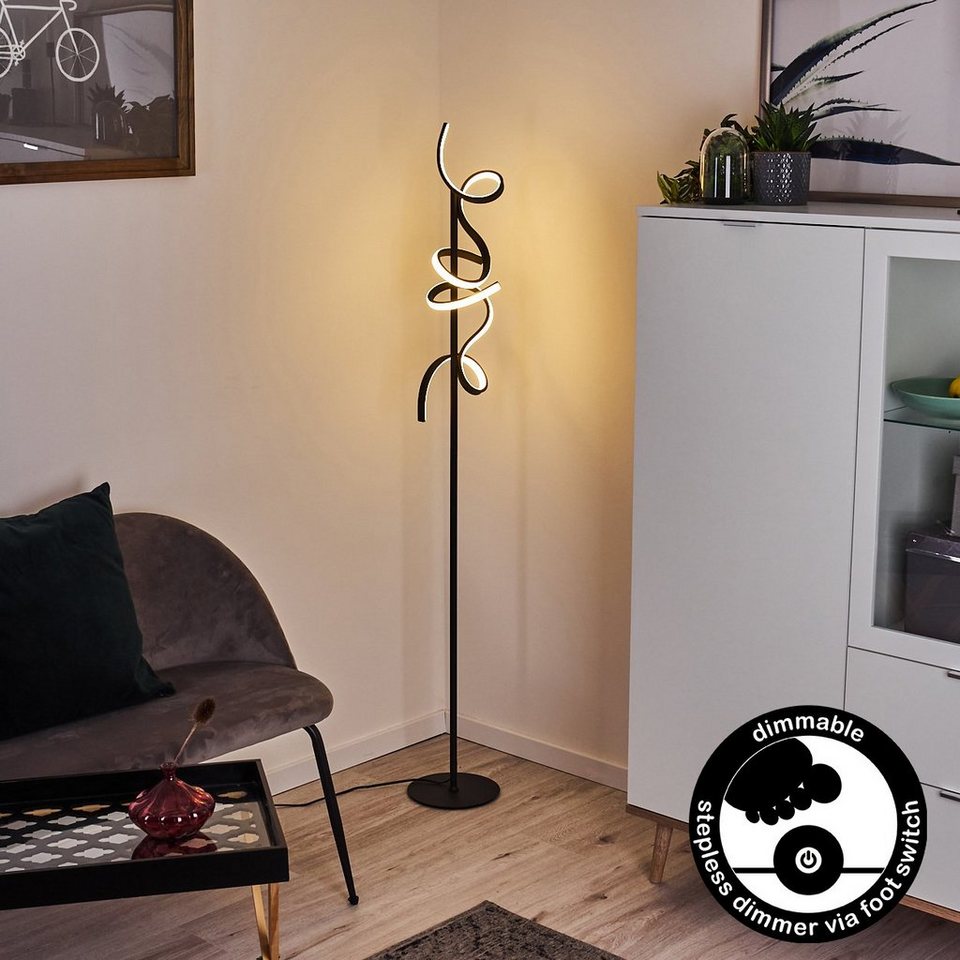 Hofstein Stehlampe Angera Led Stehleuchte Aus Metall In Schwarz