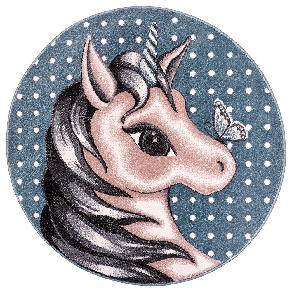 Kinderteppich Kinderteppich Cute Unicorn Pastellblau Bunt Hanse Home
