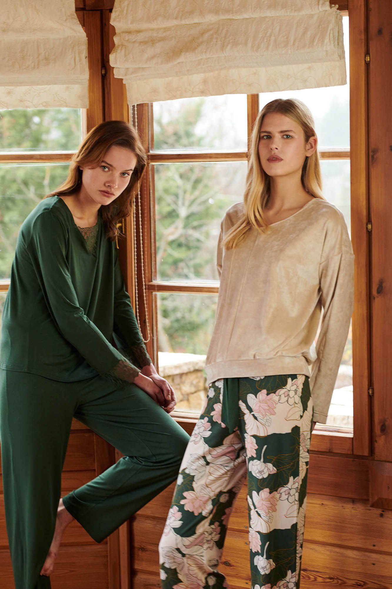 Vamp Pyjamahose VAMP lingerie (Set, 1-tlg., 1-teilig) Damen ...