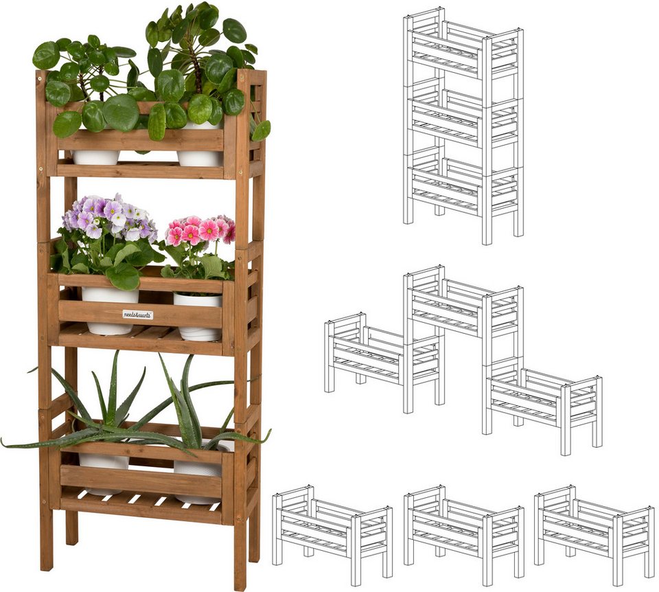 Needsandwants® Blumenständer Pflanzenständer Blumentreppe Pflanzenregal