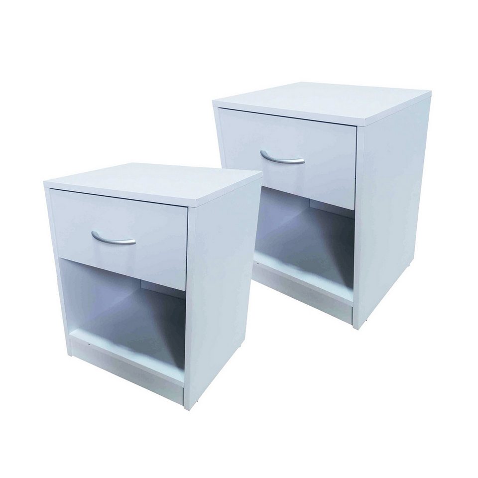 Hti Living Nachtschrank Nachtschrank 2er Set Nina Weiß Set 2 St 2