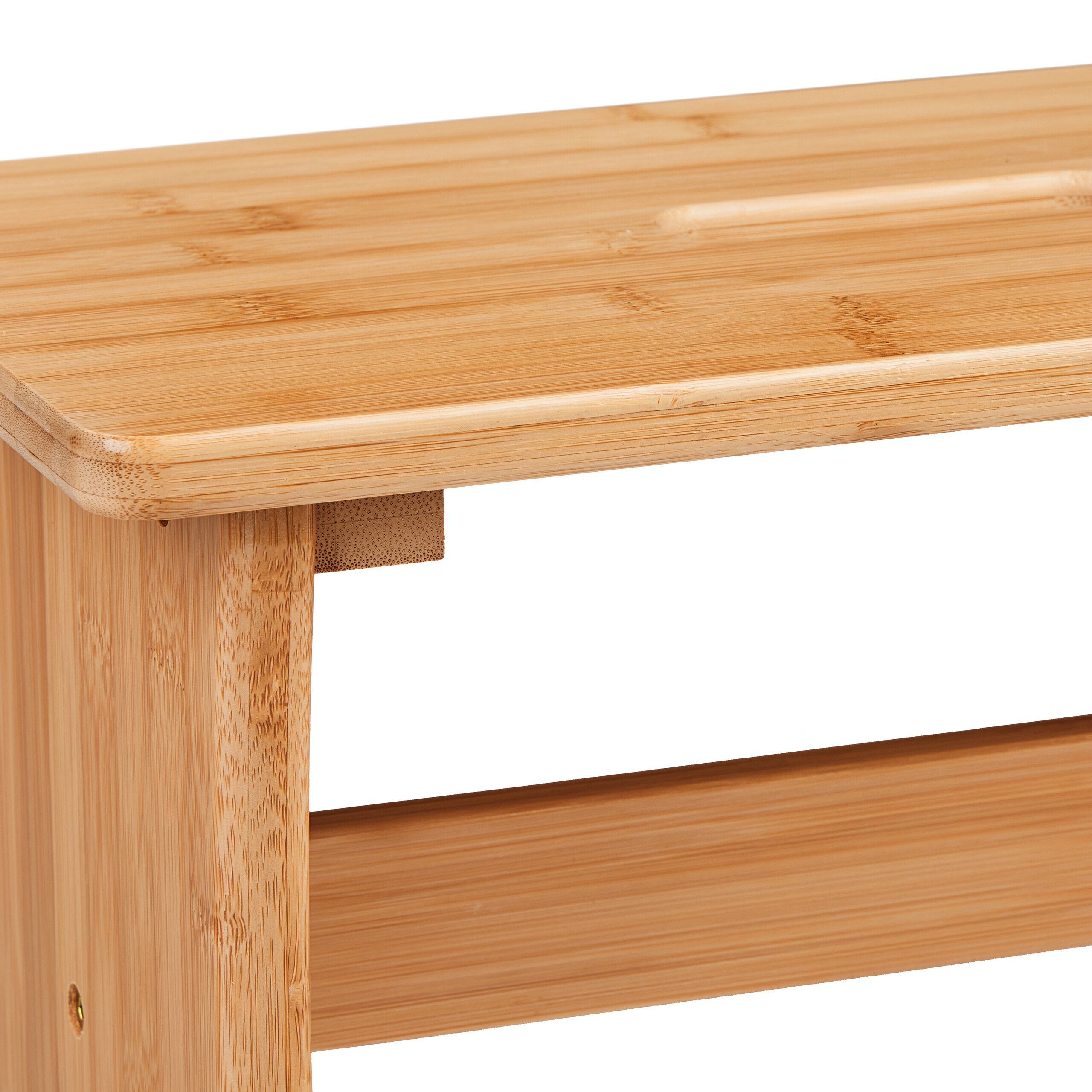 relaxdays Fußhocker Hocker Bambus, Fußbank