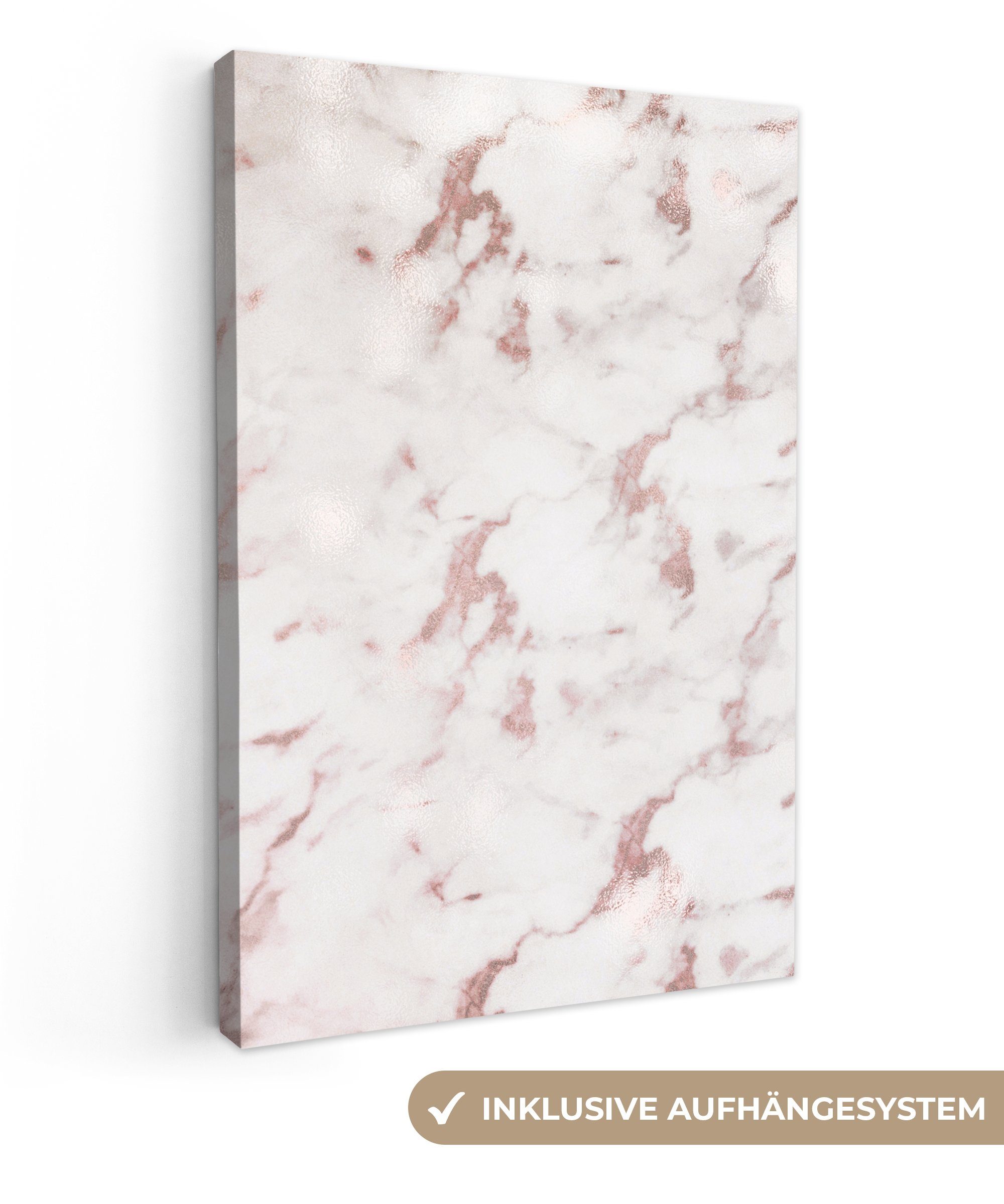 Onemillioncanvasses® Leinwandbild Marmor Glitzer Rosa 1 St