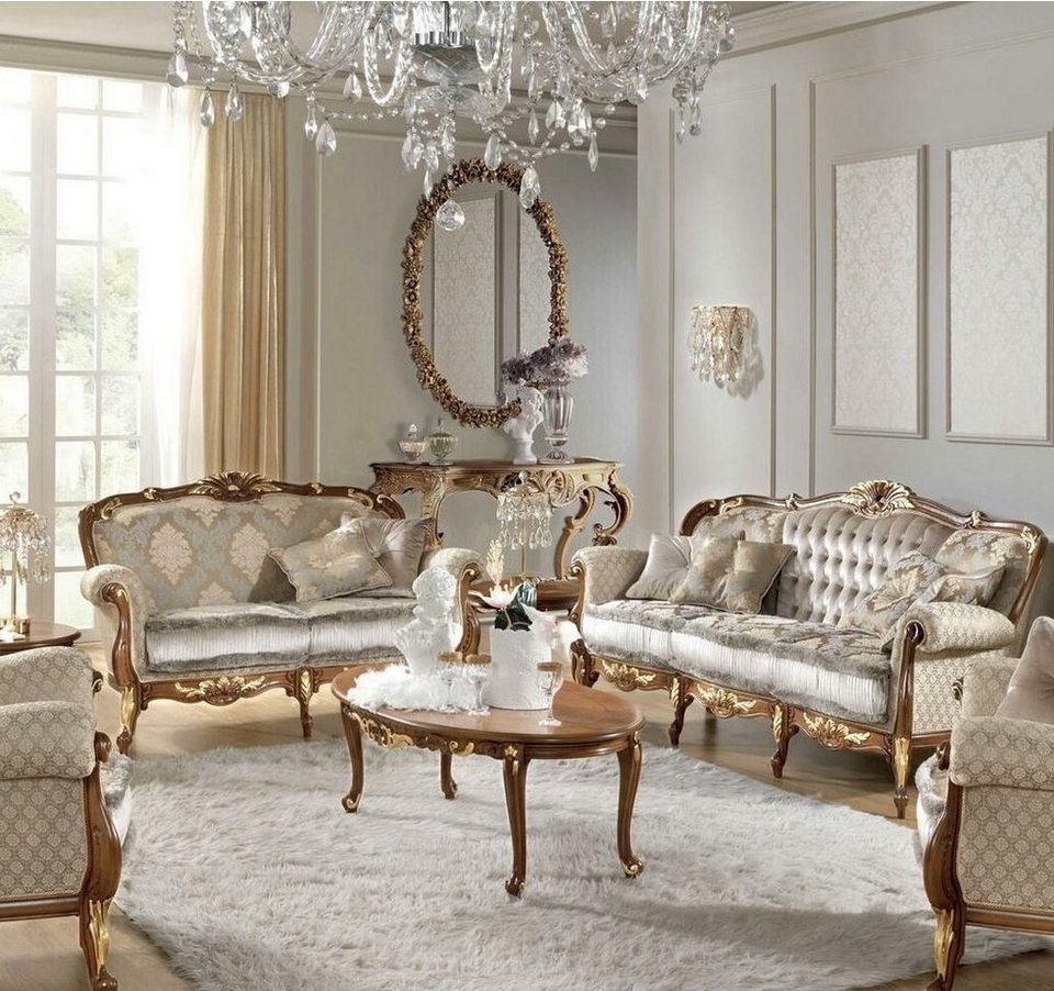 Jvmoebel Sofa Klassische Beige Chesterfield Sofagarnitur 32 Sitzer