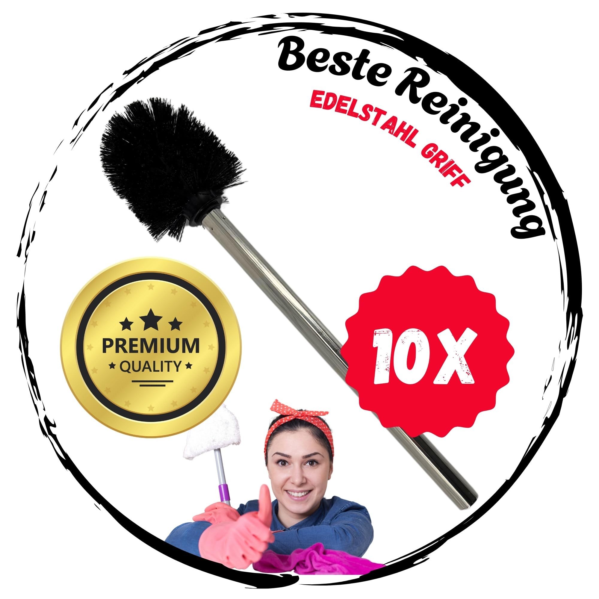 Tronicxl Wc Reinigungsbürste 10x Toilettenbürste Mit Edelstahl Griff