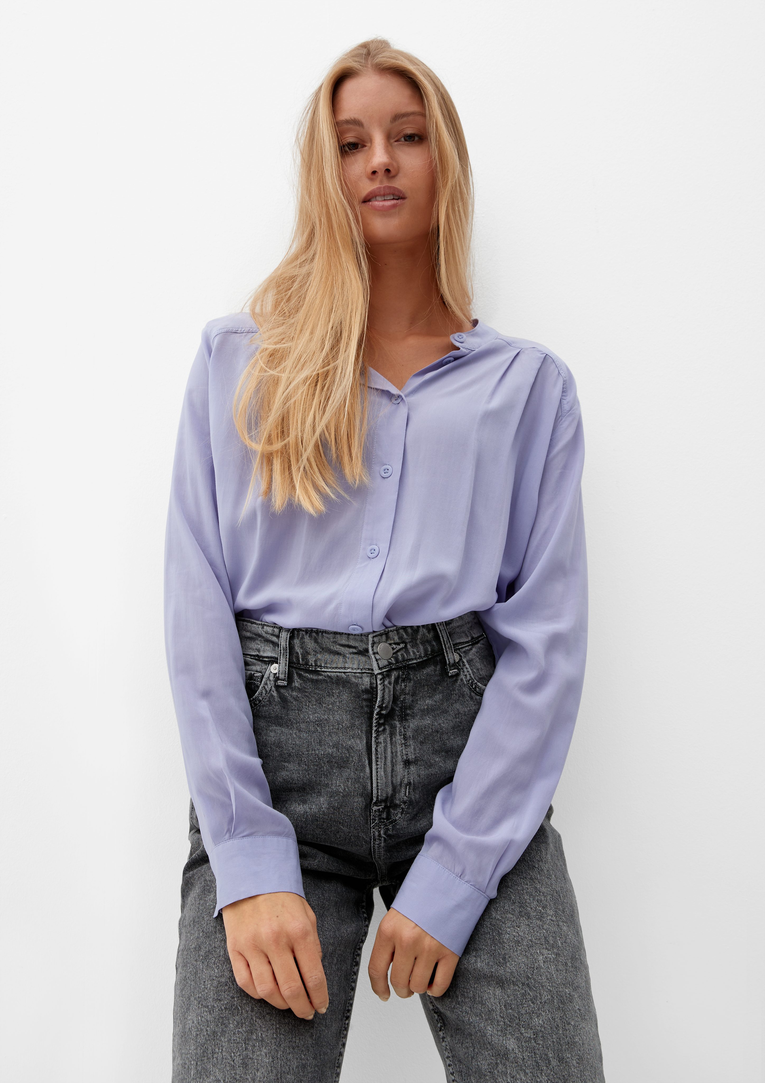 Qs Langarmbluse Bluse Mit Falten Detail Raffung