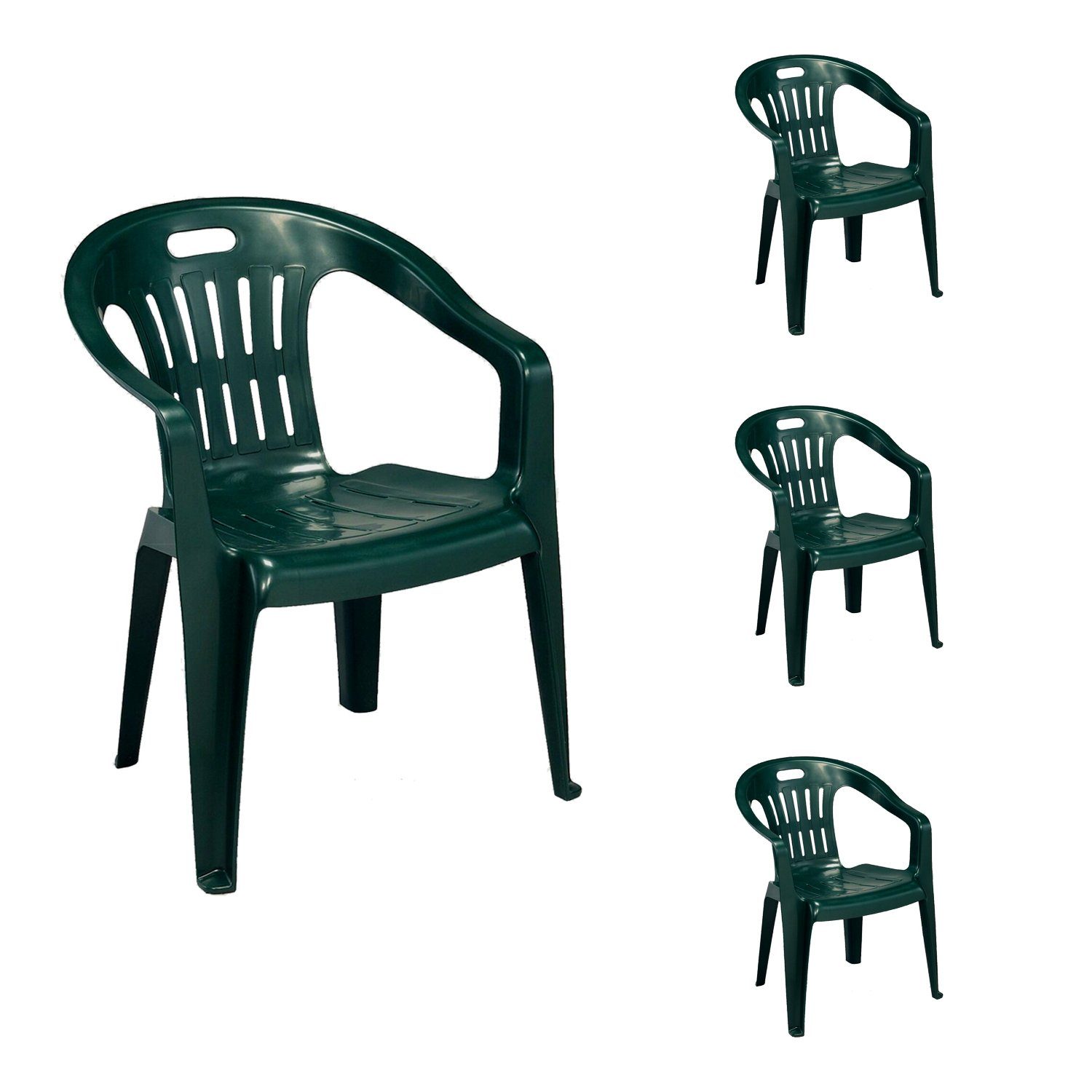 Inda Exclusiv Armlehnstuhl 4er Set Stapelstuhl Bistrostuhl Gartenstuhl
