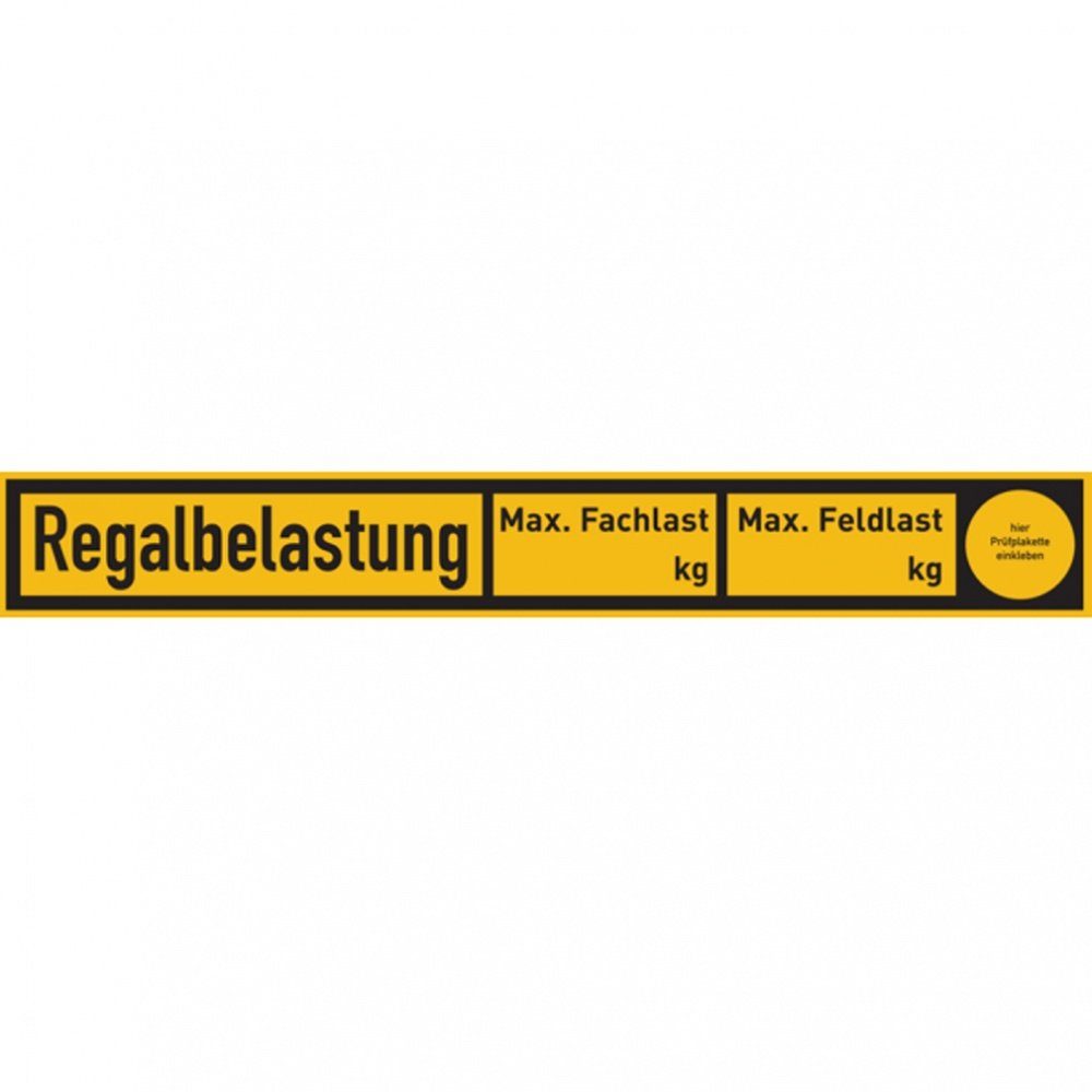 König Werbeanlagen Hinweisschild Regalbelastungsaufkleber, Feld f. Plakette zur Selbstbeschriftung