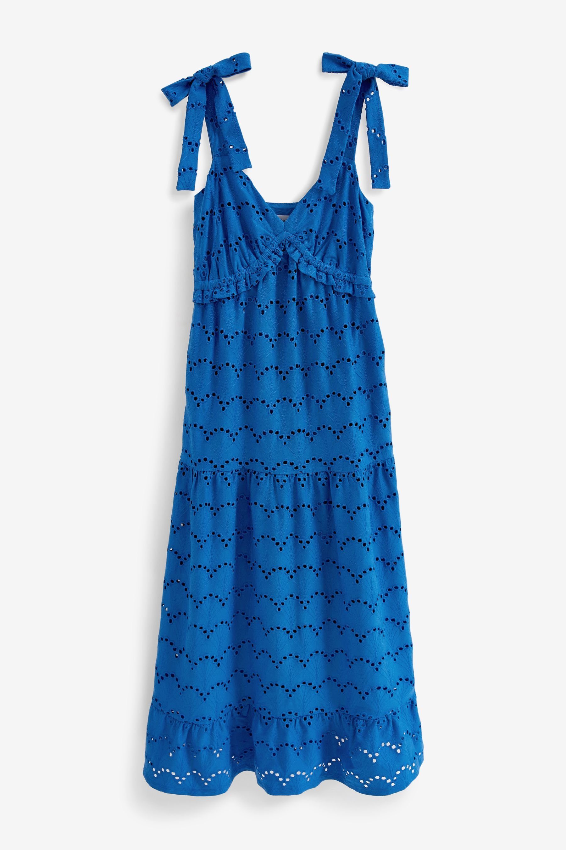 Next Maxikleid Maxikleid Mit Bindeträgern Und Lochstickerei 1 Tlg